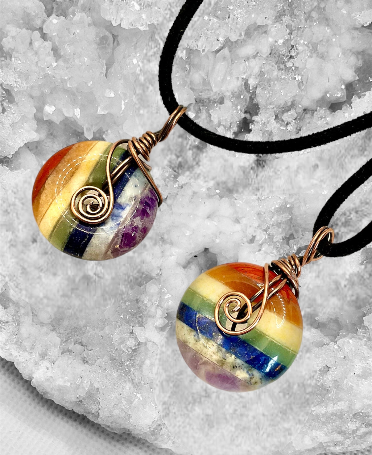 Seven Chakra Pi Stone Pendants – Connie’s Crystals