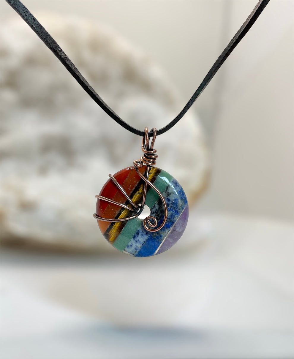 Seven Chakra Pi Stone Pendants – Connie’s Crystals