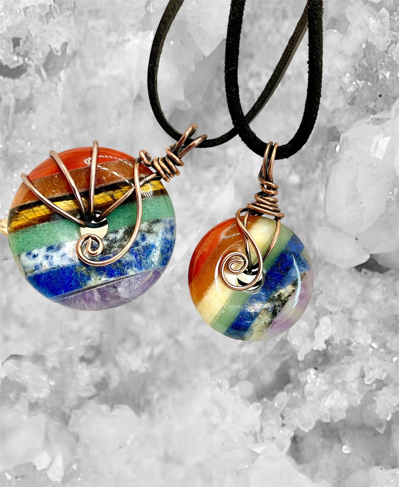 Seven Chakra Pi Stone Pendants – Connie’s Crystals