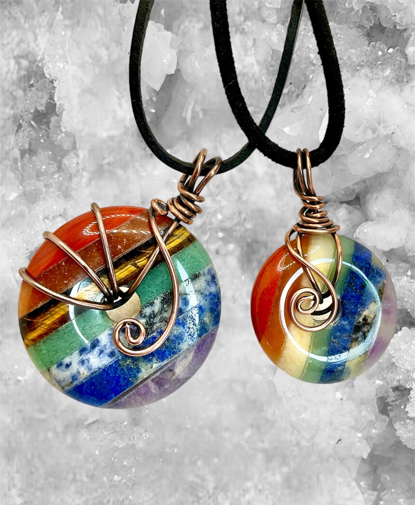 Seven Chakra Pi Stone Pendants – Connie’s Crystals