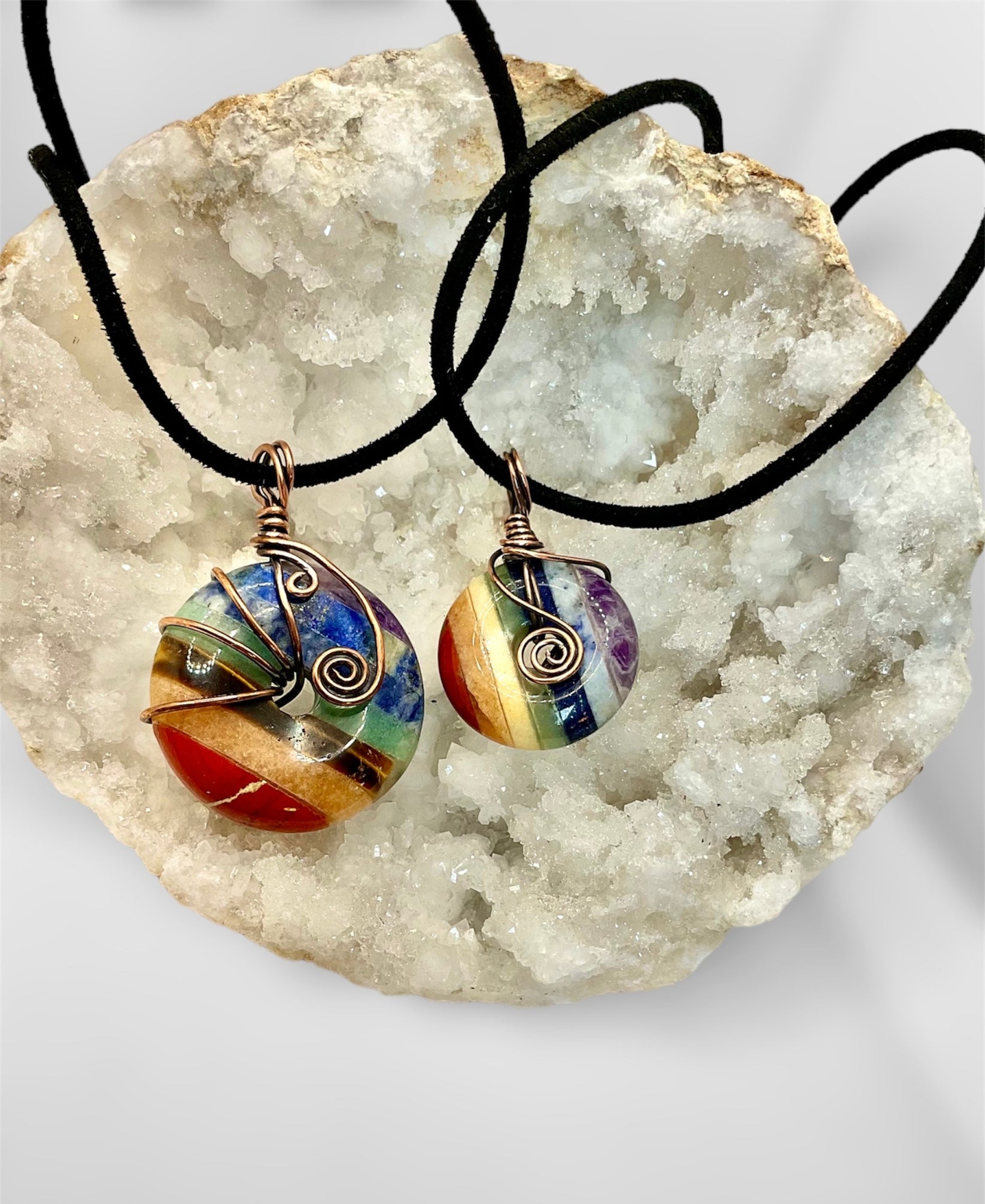 Seven Chakra Pi Stone Pendants – Connie’s Crystals