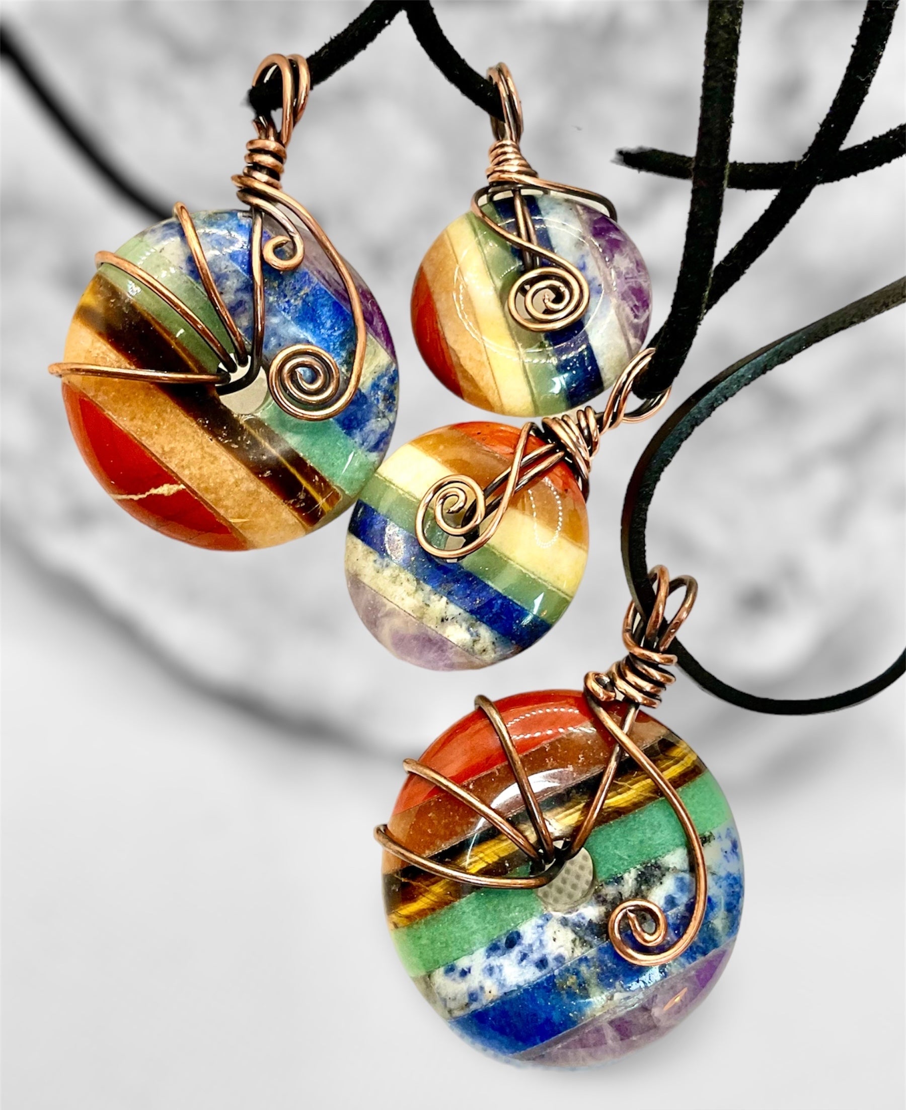 Seven Chakra Pi Stone Pendants – Connie’s Crystals